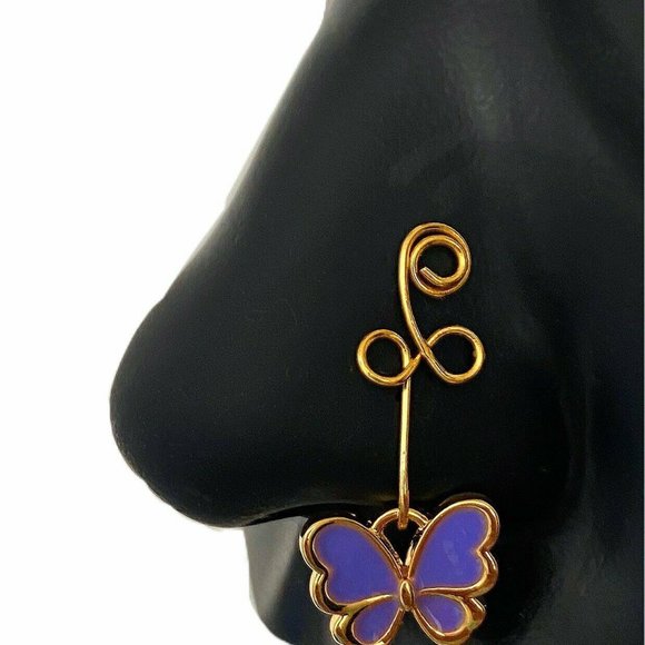 Jewelry | Purple Butterfly Nose Cuff Tighter On Your Nose | Poshmark